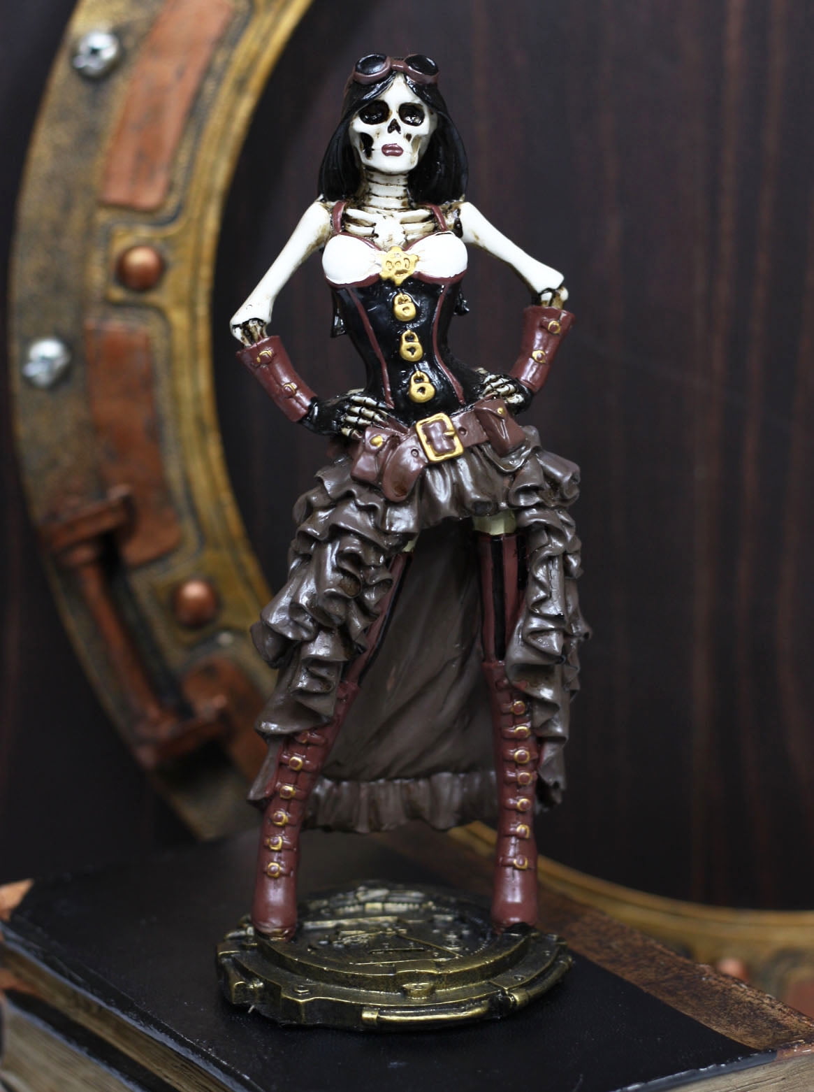 Ebros Steampunk Skeleton Costume Lady Figurine 7.5" H Skeleton ...