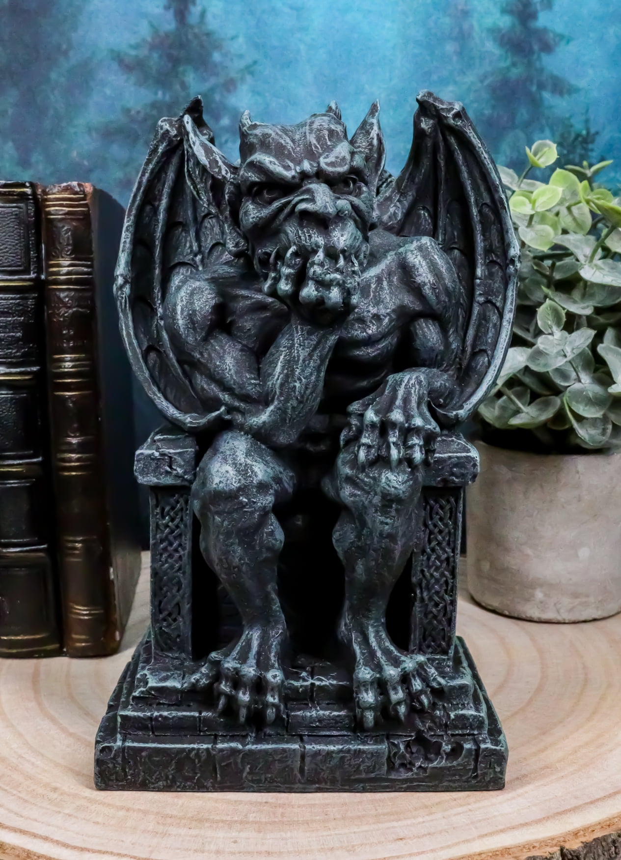 Ebros Stoic Gothic Notre Dame Thinker Gargoyle Sitting On The Throne ...