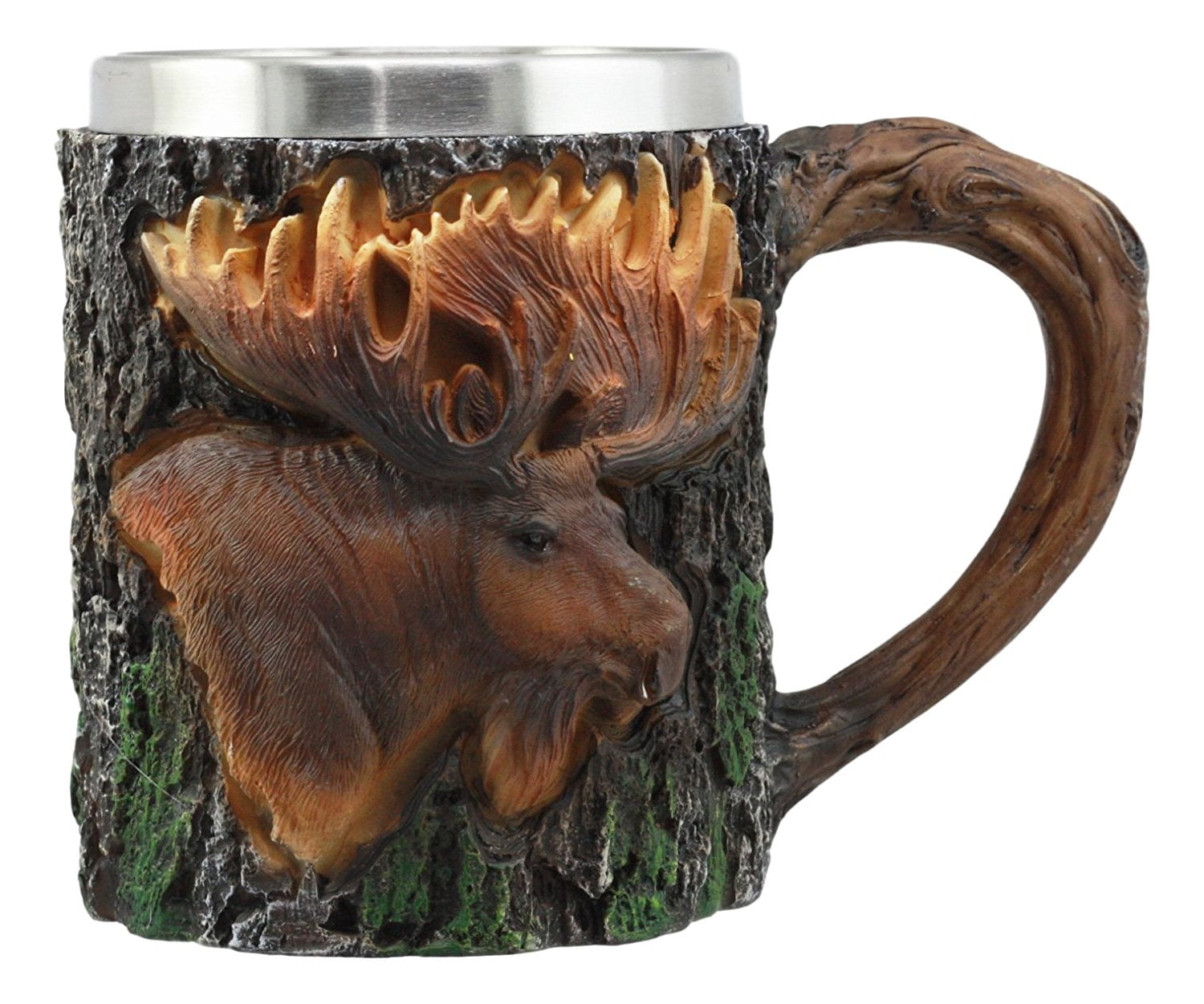 Ebros The Emperor Woodlands Bull Moose Mug Textured With Rustic Tree ...