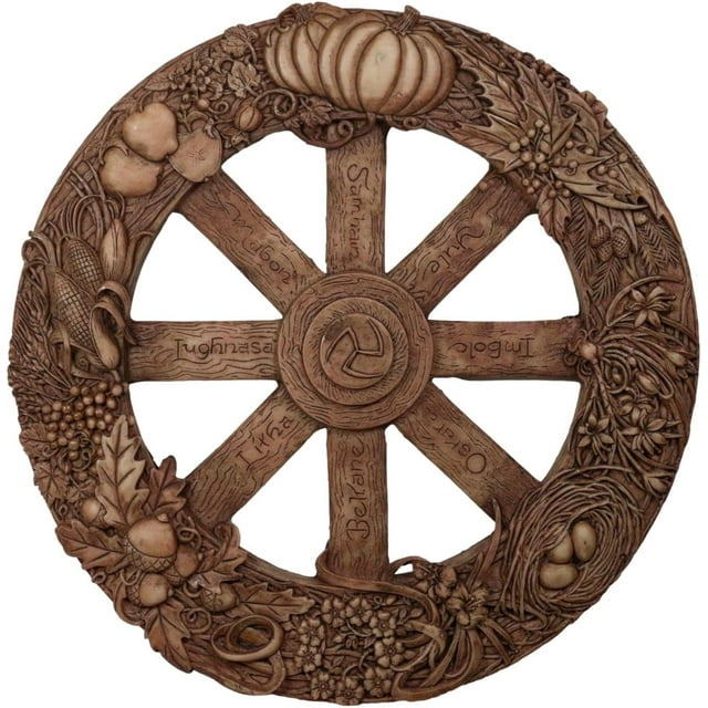 Ebros The Sabbats Wheel of The Year Wall Plaque Featuring Eight Pagan ...