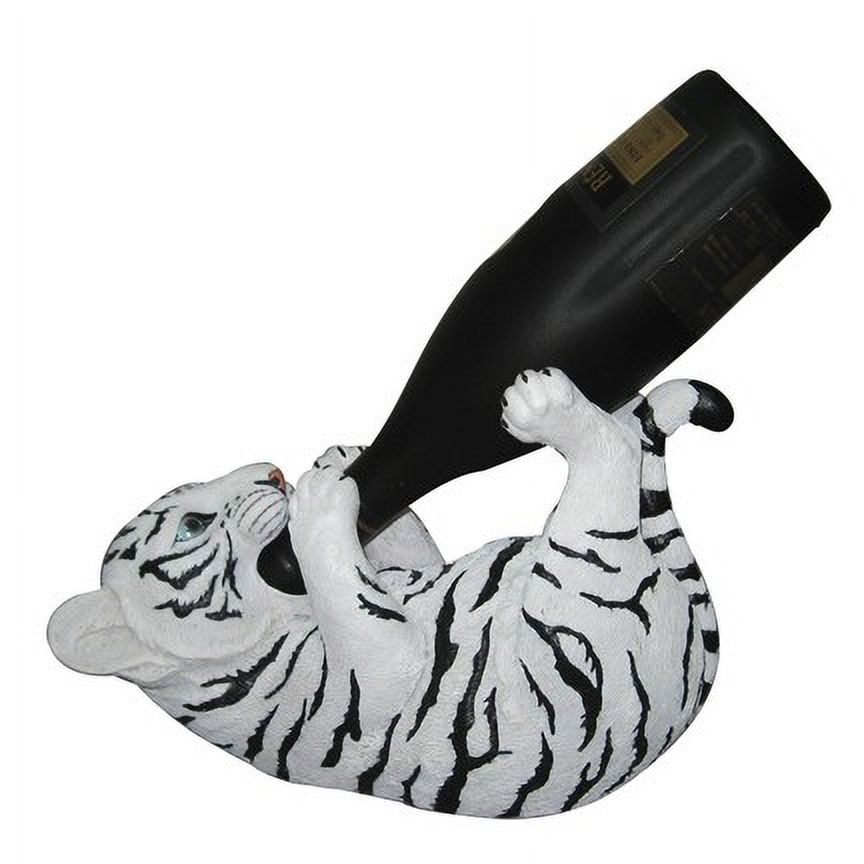 Ebros Thirsty Siberian White Tiger Wine Oil Bottle Holder Figurine 11 ...
