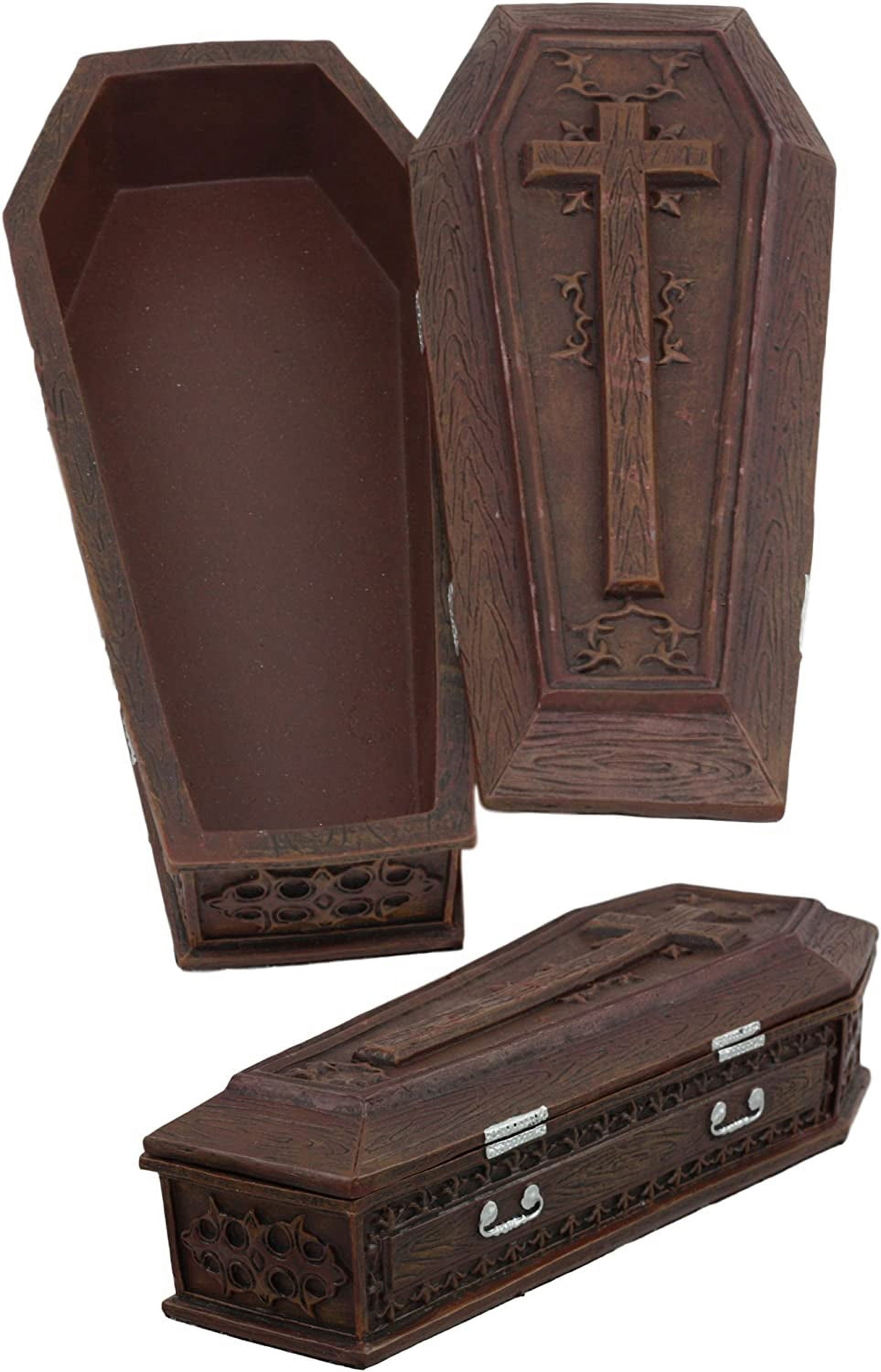 Ebros Vampire Dracula Crucifix Coffin Decorative Jewelry Box Rest In ...