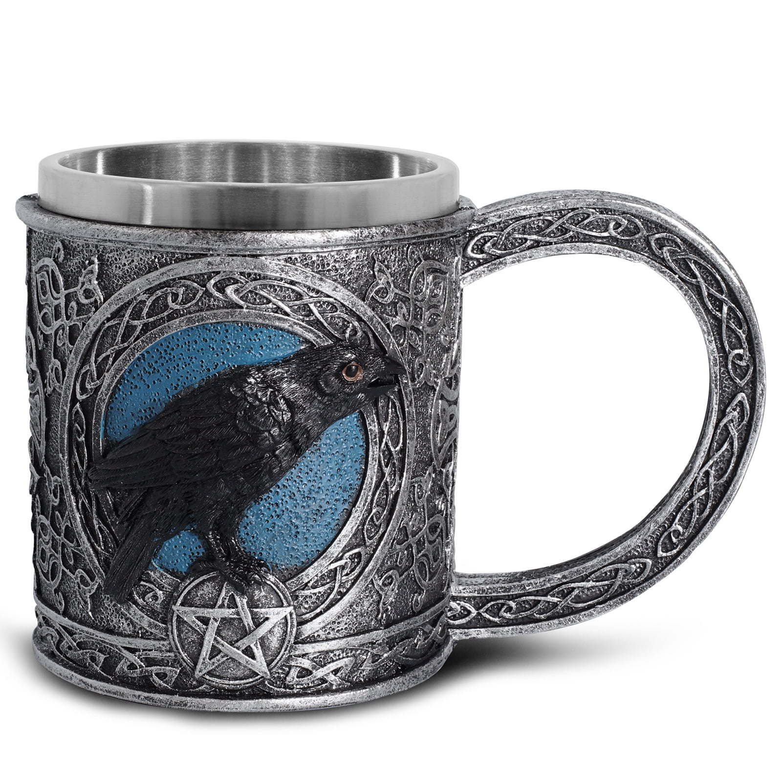 Ebros Vial Of Blood Alchemy Moonlight Raven Crow On Pentagram Beverage ...