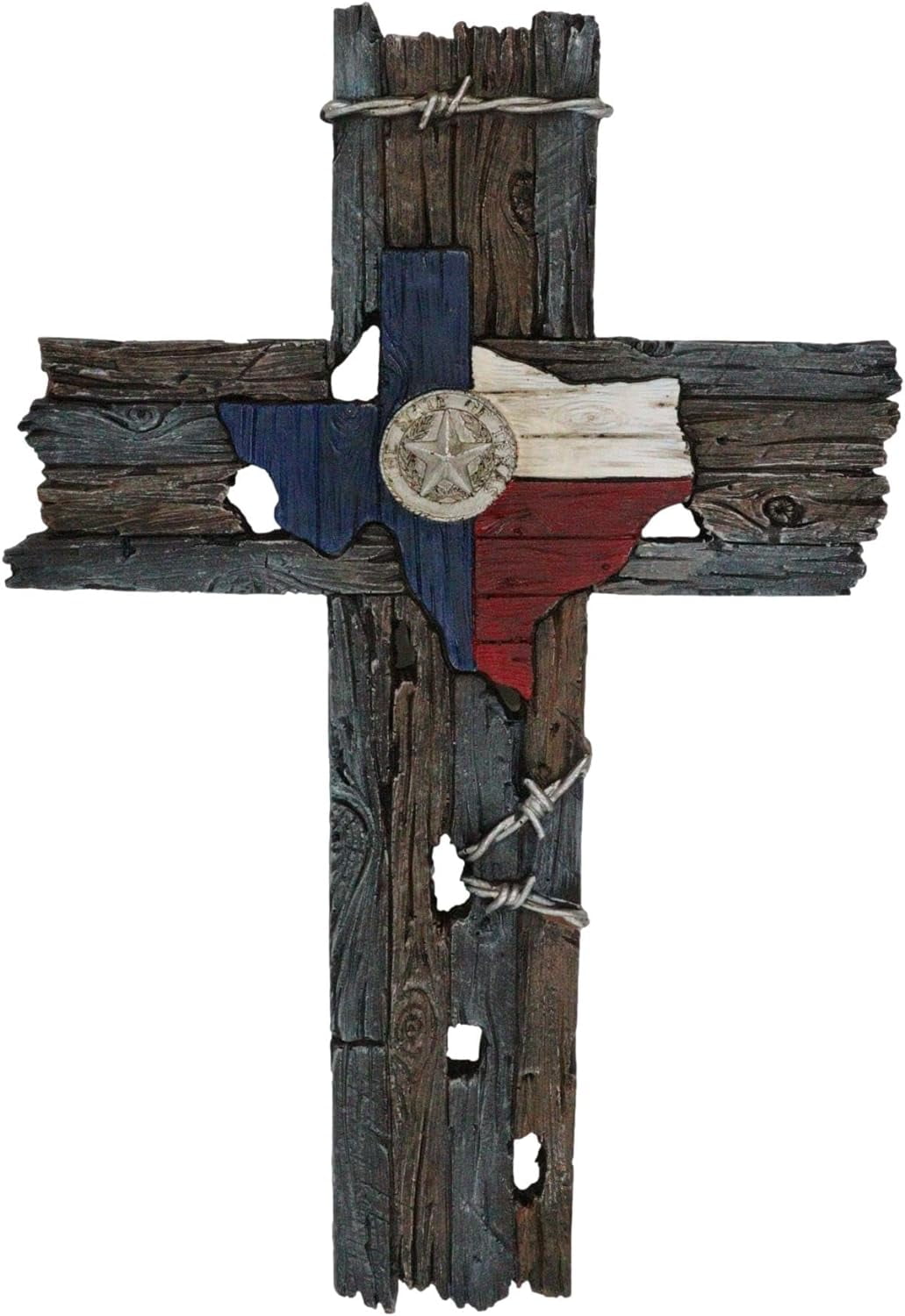 Ebros Western Star On Texas Map Flag With Barbed Wires Wall Cross ...