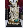 Ebros White Robe Santa Muerte Holy Seated On Throne with Scythe Statue ...