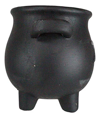 Ebros Wicca Occult Black Sacred Triple Moon Cauldron Terracotta Floral ...