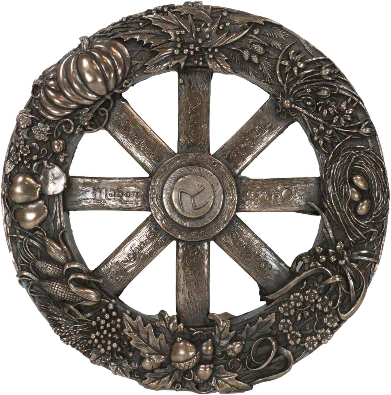 Ebros Wicca Sabbats Seasonal Wheel of The Year Wall Plaque in Bronze ...