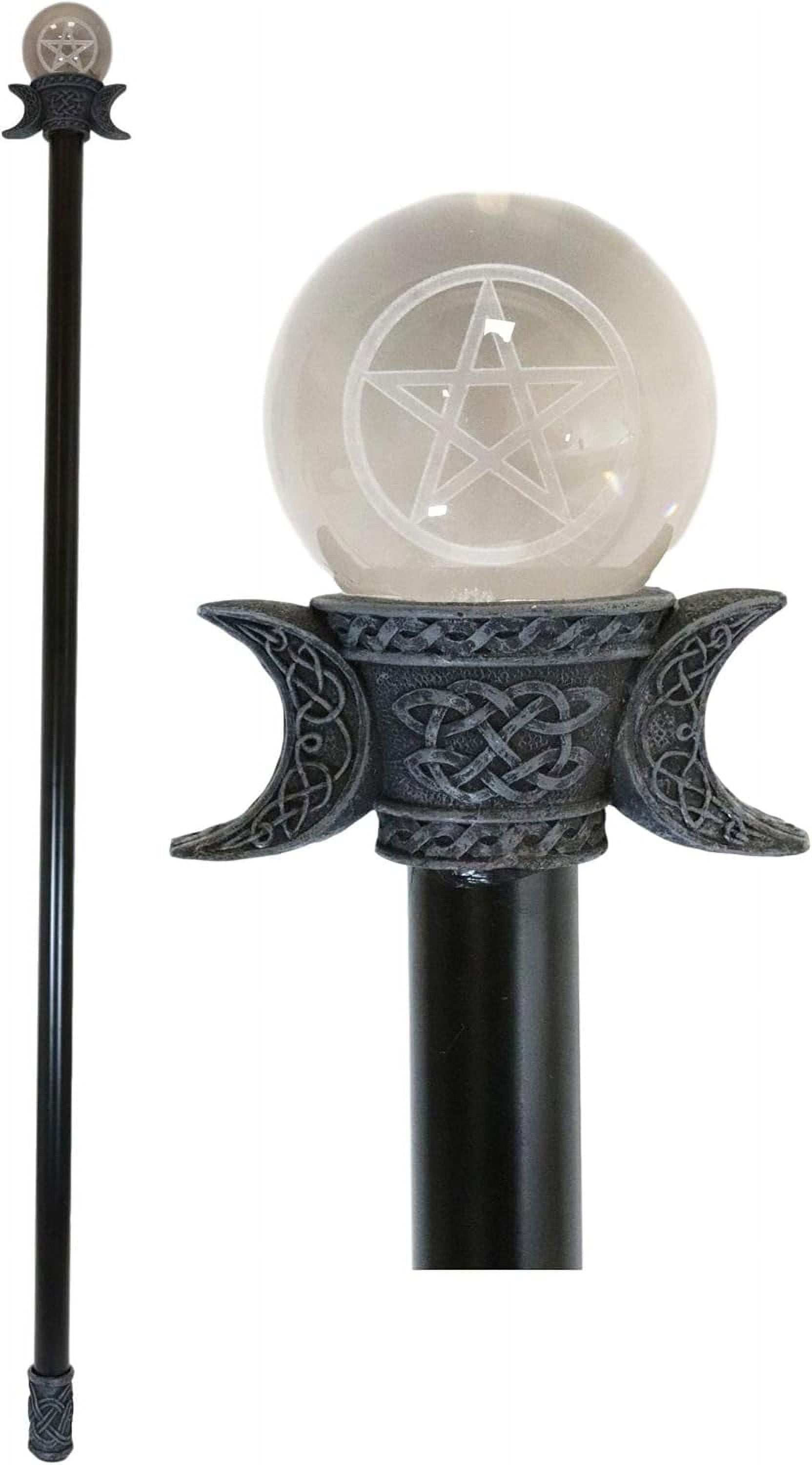 Ebros Wiccan Triple Goddess Sacred Moon Pentagram Star Glass Sphere ...
