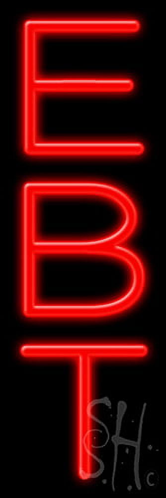 Ebt LED Neon Sign 8 x 24 - inches, Black Square Cut Acrylic Backing ...