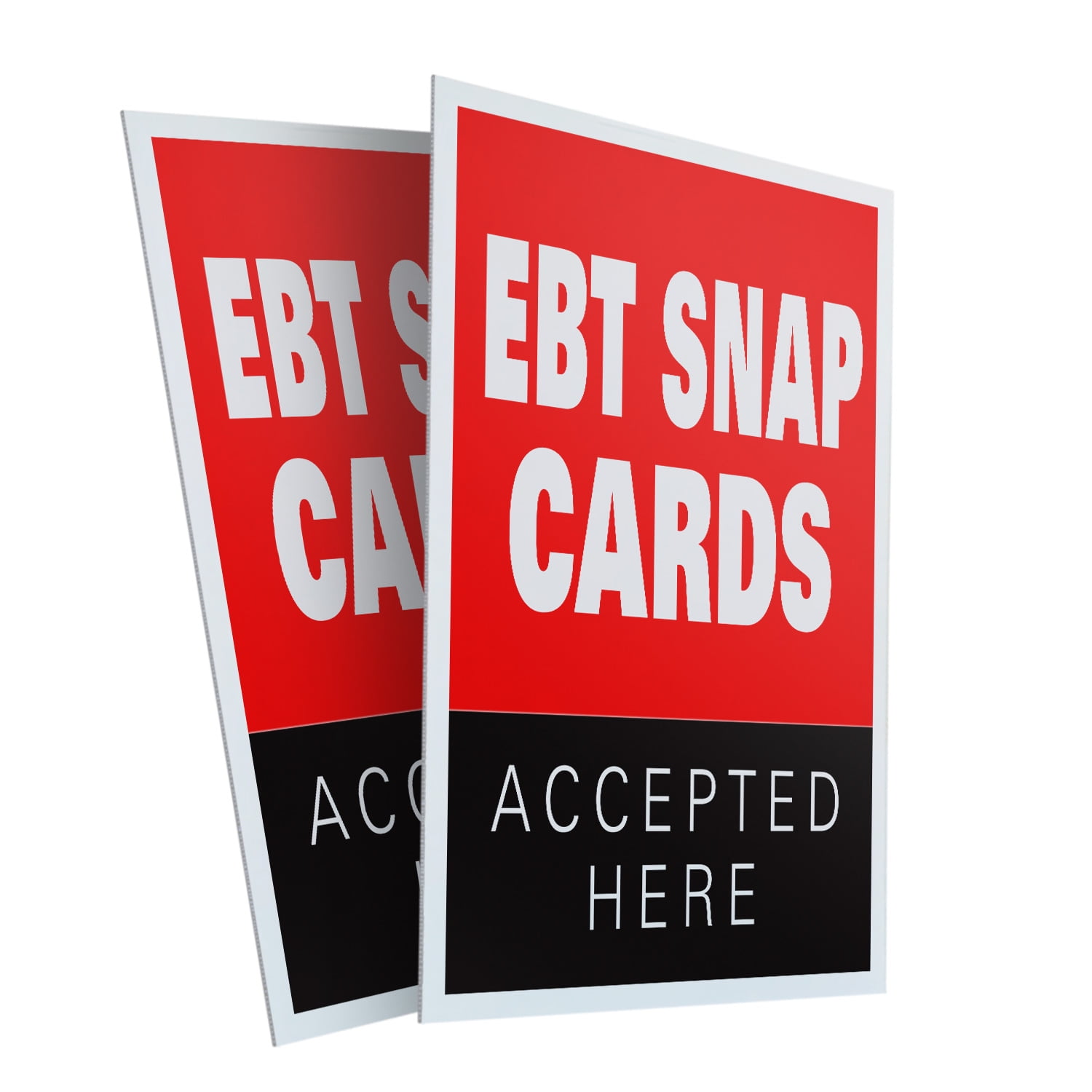 Ebt Snap Cards (2-PACK) 24" x 36" Plastic Signs | Sign Insert 4mm ...