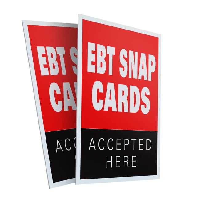 Ebt Snap Cards (2-PACK) 24" x 36" Plastic Signs | Sign Insert 4mm ...