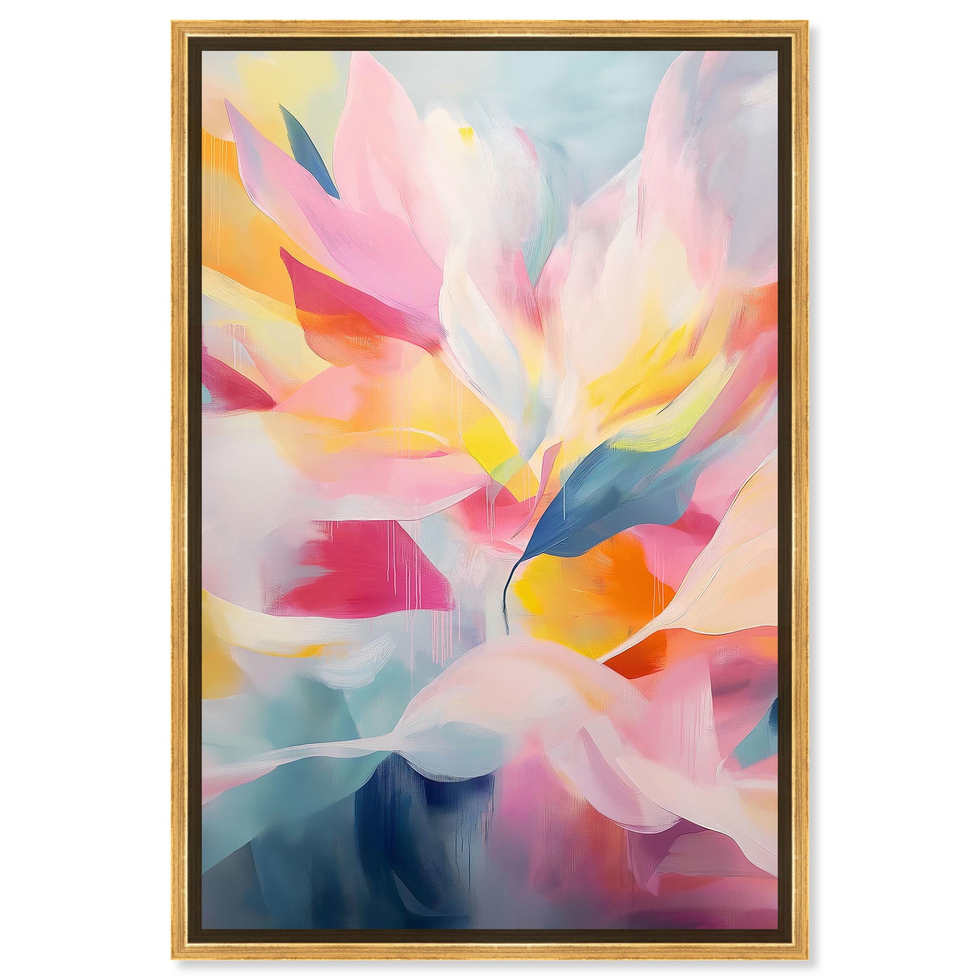 Ebullient Layers Canvas Modern Color Abstract by Art Remedy, Gold Frame ...