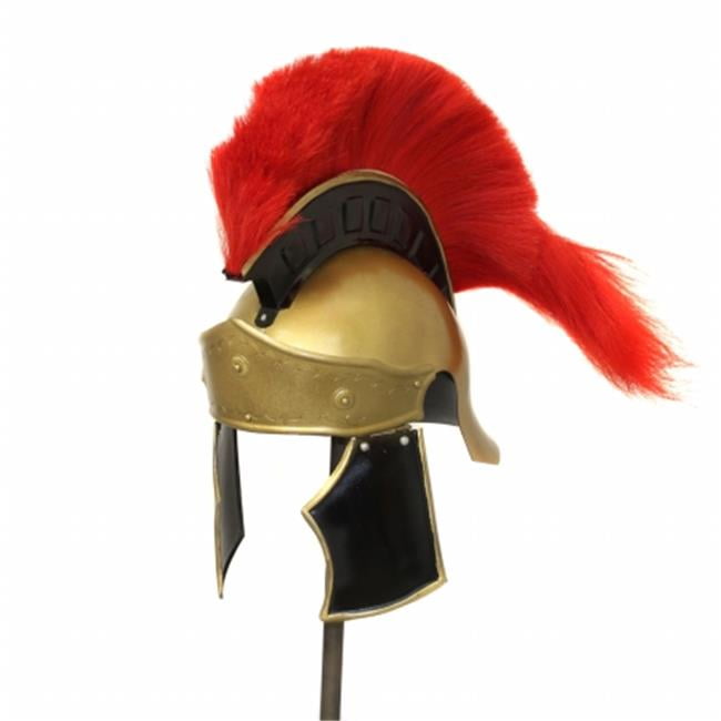 Urban Designs Antique Replica Greco-Roman Red Plume Helmet - Black ...