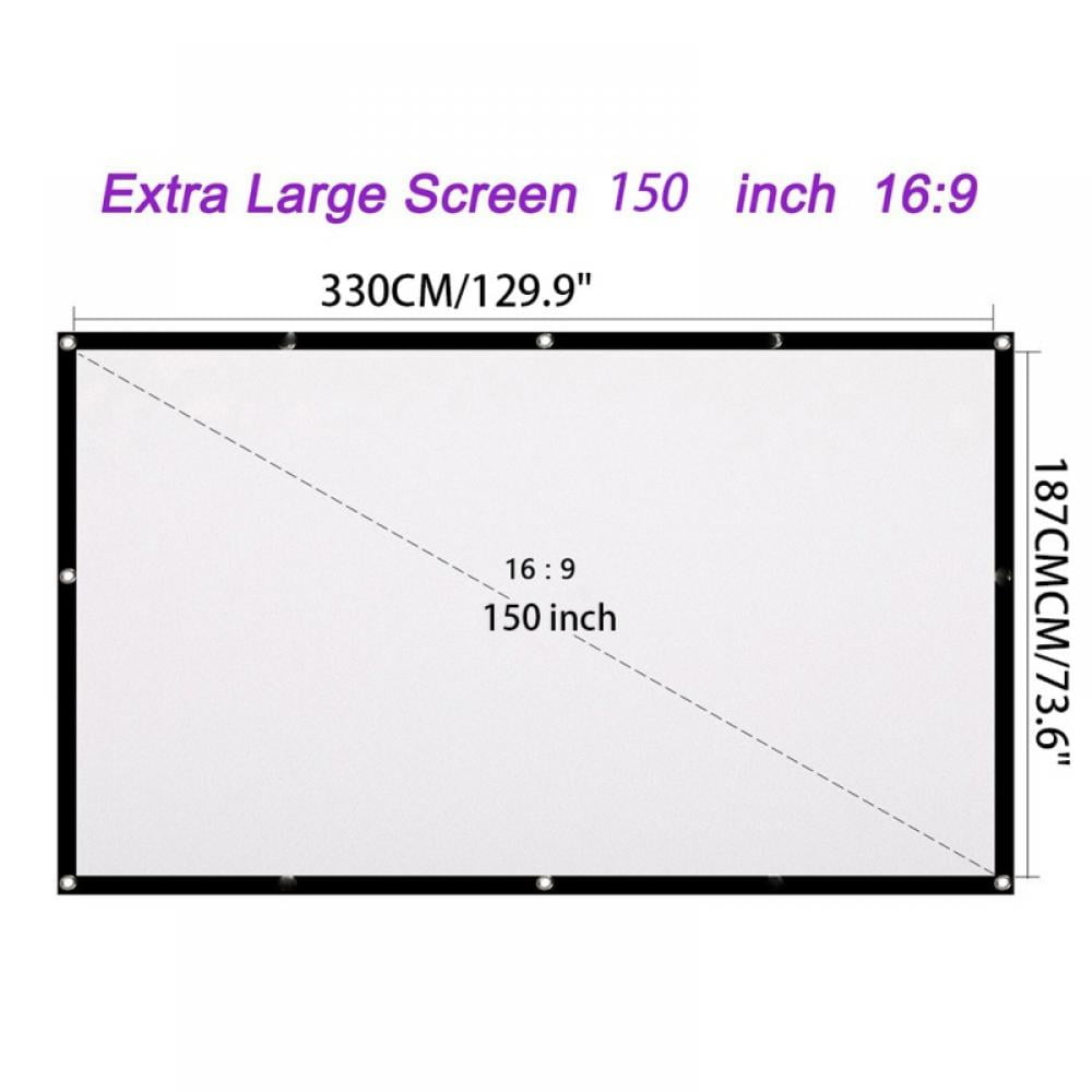 Ecale H150 150'' Portable Projector Screen HD 16:9 White Dacron 150 ...
