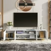 TV Stand for 85 inches Flat Screen, Wood Media Console Storage Cabinet ...