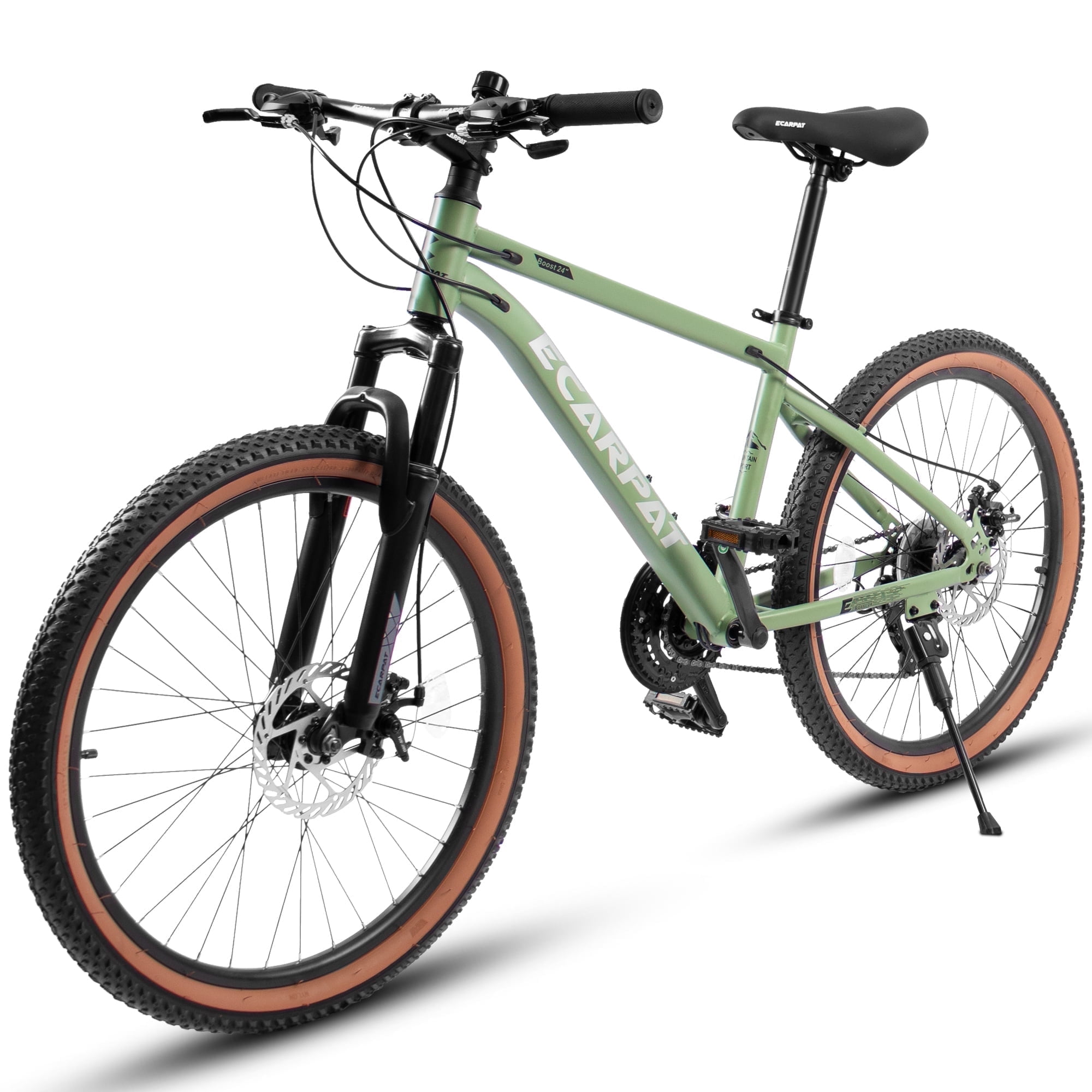 Ecarpat 24 Inch Mountain Bike, 21-Speed, Carbon Steel Frame, Disc ...
