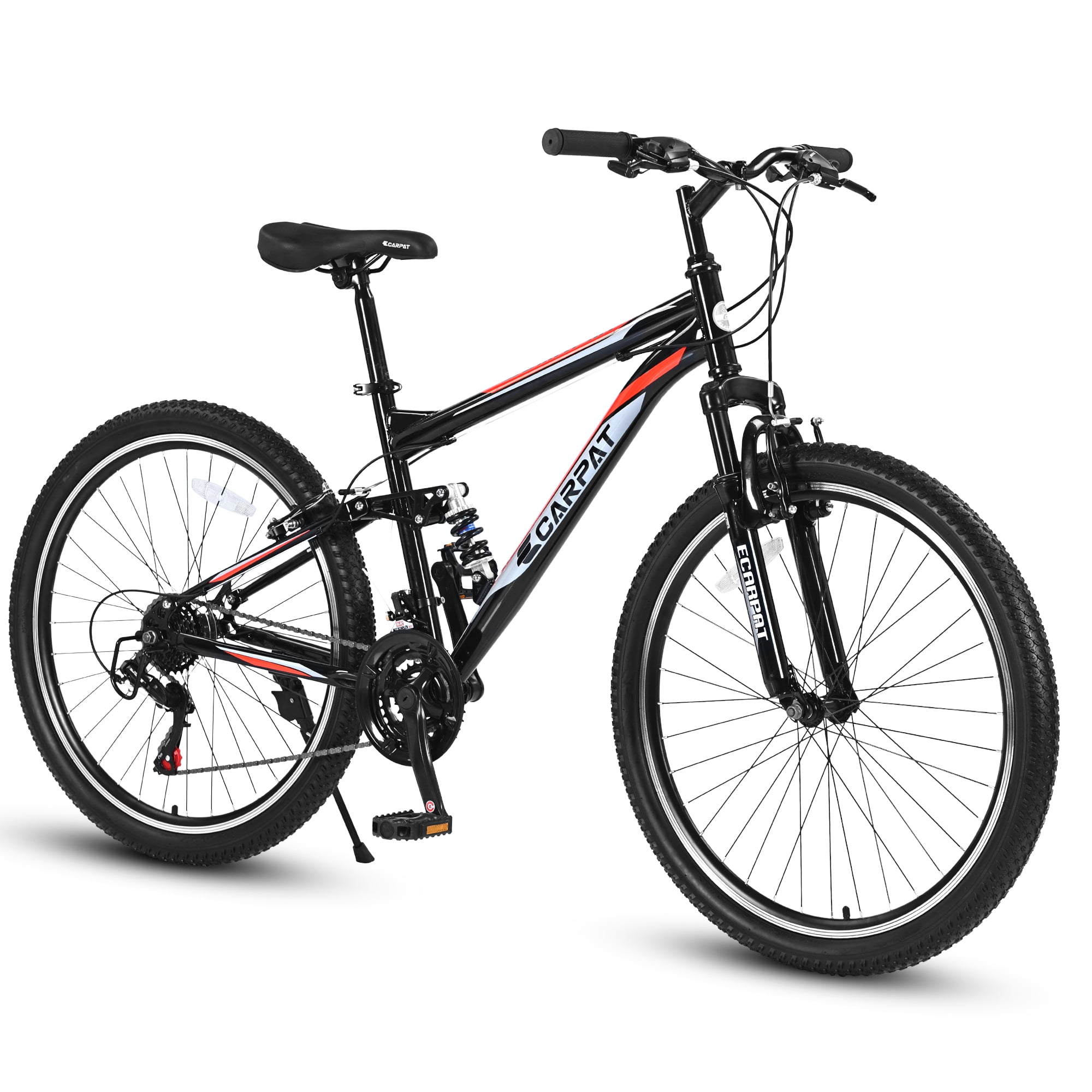 Ecarpat Mountain Bike 26 Inch, Dual Full Suspension 21-Speed Steel ...