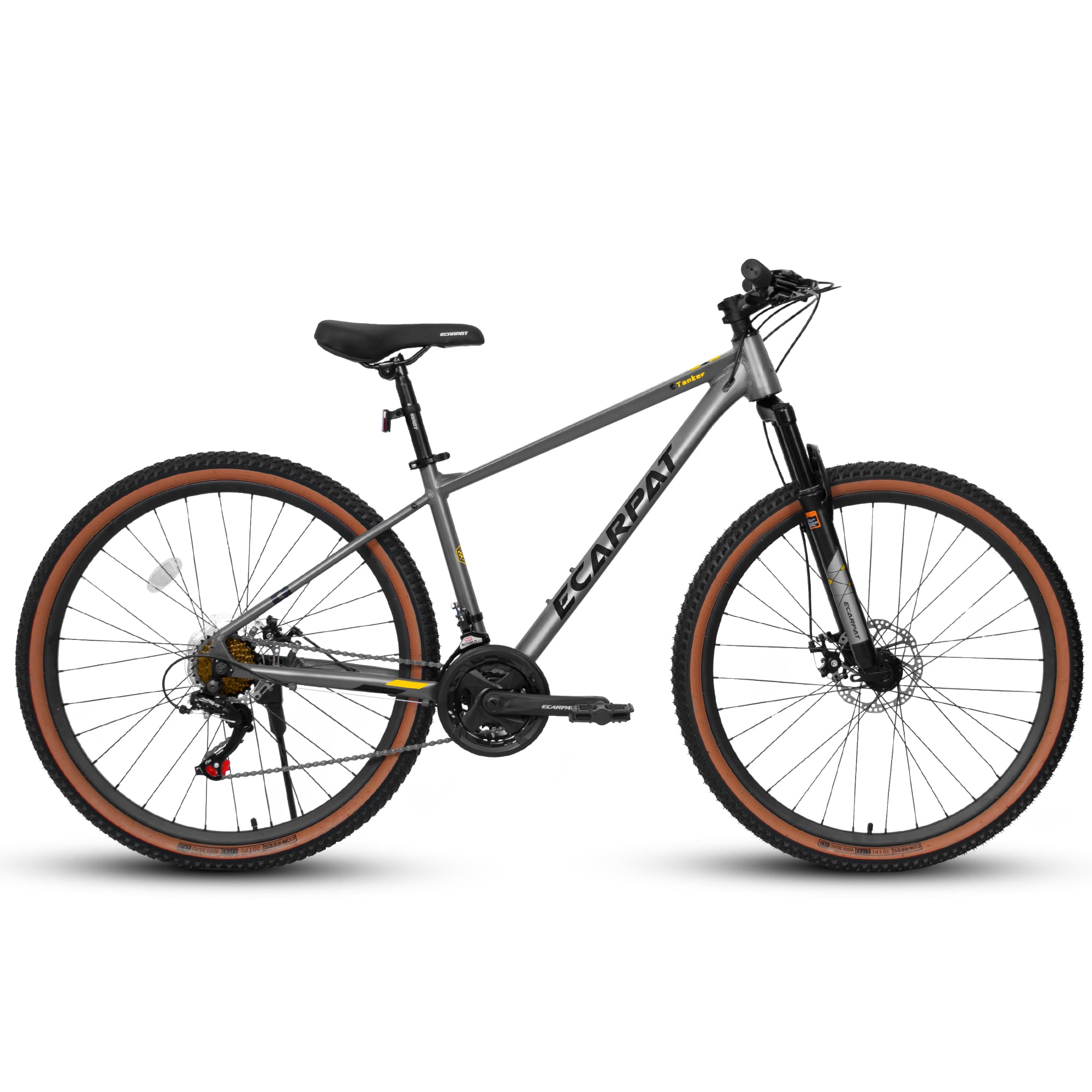 Ecarpat Mountain Bike 27 Inch Wheels, 21-Speed Mens Womens Trail ...
