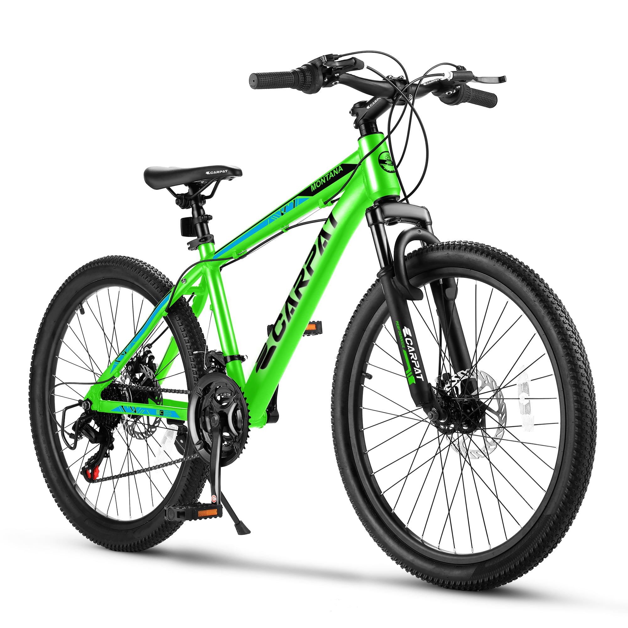 Ecarpat Mountain Bike Mens Womens 24 inch, Mtb Bicycles 21 Speed Disc Brakes, Aluminum Steel ...