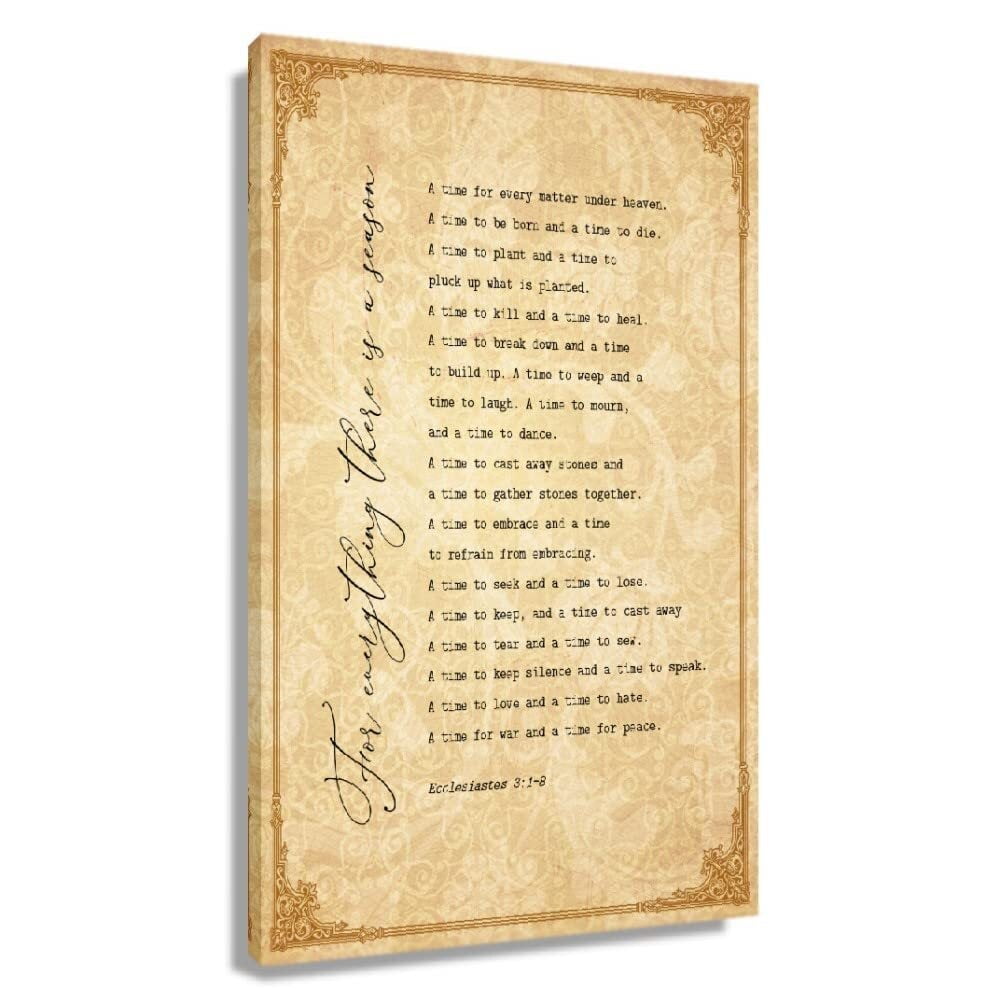 Ecclesiastes 3 1-8 Bible Verse Wall Art For Everything There Is A ...
