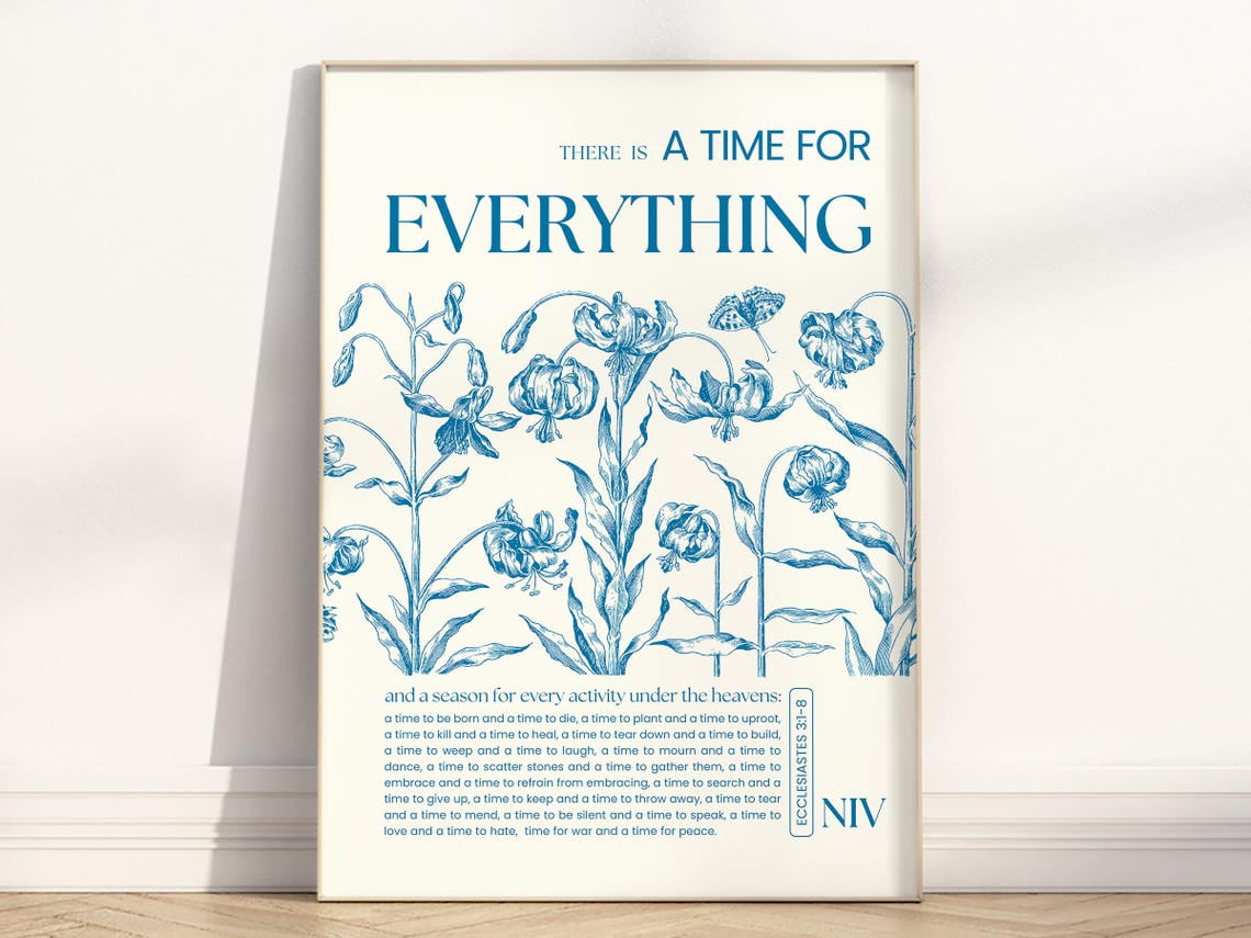 Ecclesiastes 3:1-8 A Time For Everything Bible Verse Wall Art ...