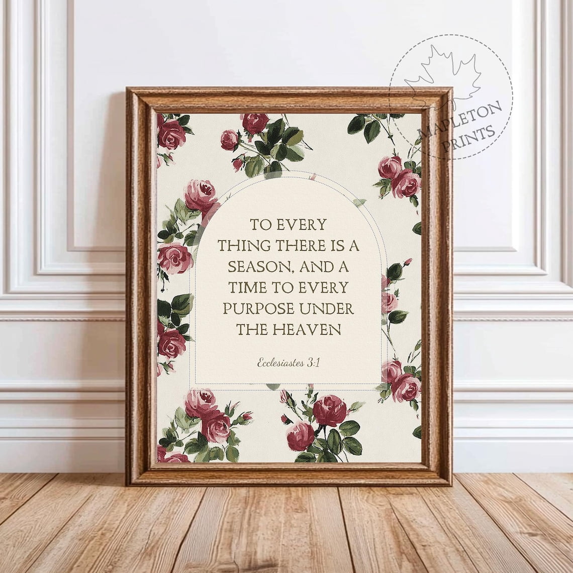 Ecclesiastes 3:1 Bible Verse Art To Everything a Season, Unframed Paper ...