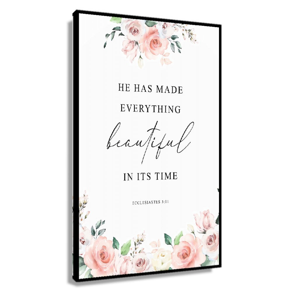 Ecclesiastes 3 11 Bible Verse Printable Wall Art Watercolor Pink Floral ...
