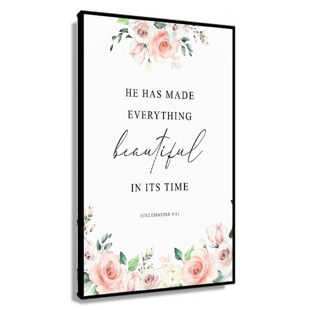 Ecclesiastes 3 11 Bible Verse Printable Wall Art Watercolor Pink Floral ...