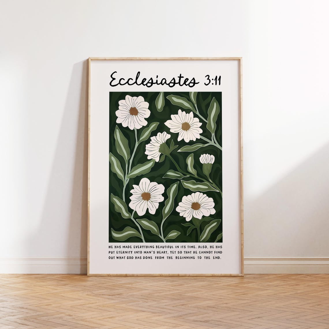 Ecclesiastes 3:11 Print, Flower Market Print, Christian Wall Art, Bible ...