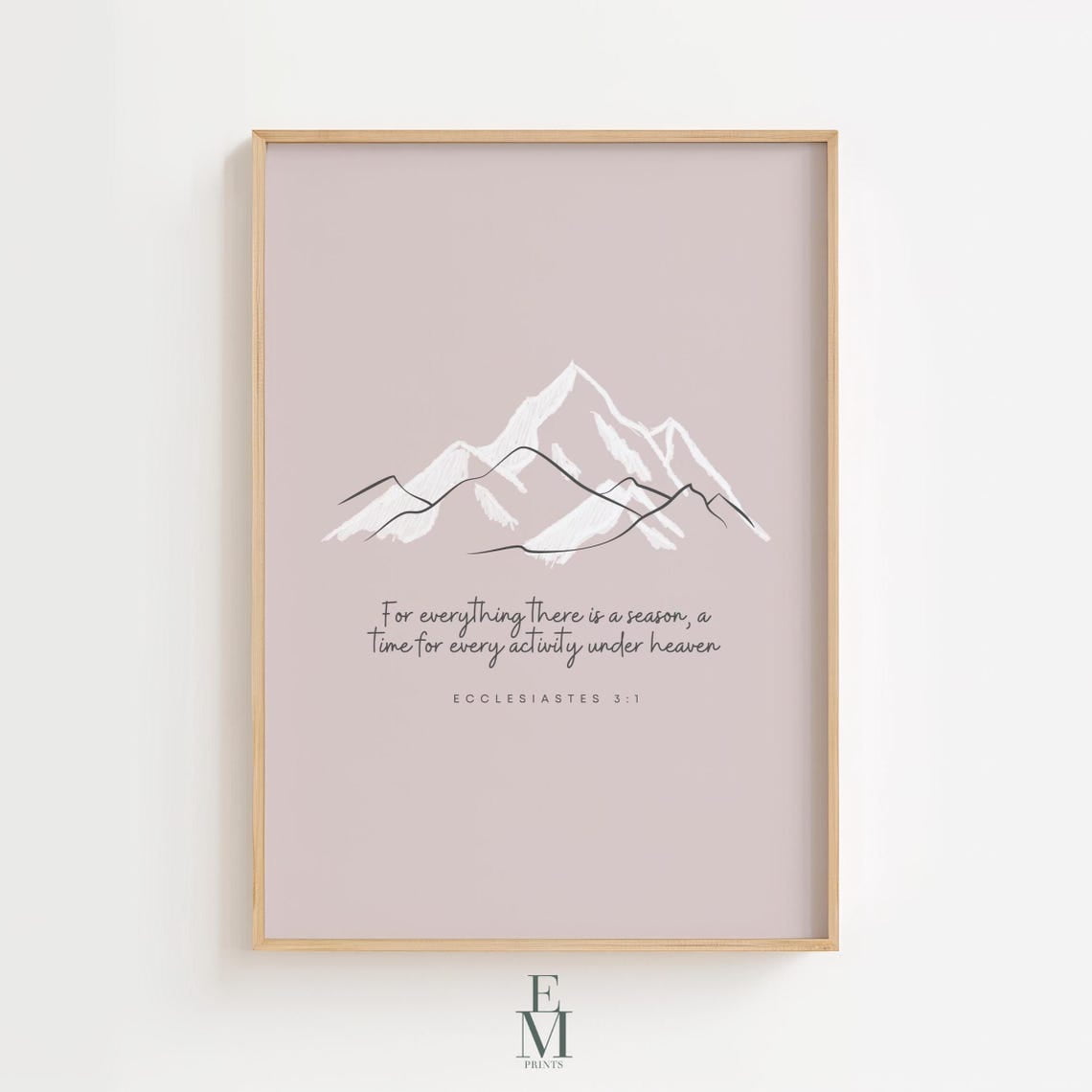 Ecclesiastes 3 Bible Verse Print, Christian Mountain Landscape Home ...