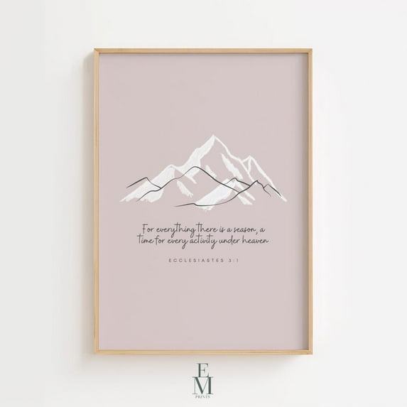 Ecclesiastes 3 Bible Verse Print, Christian Mountain Landscape Home ...