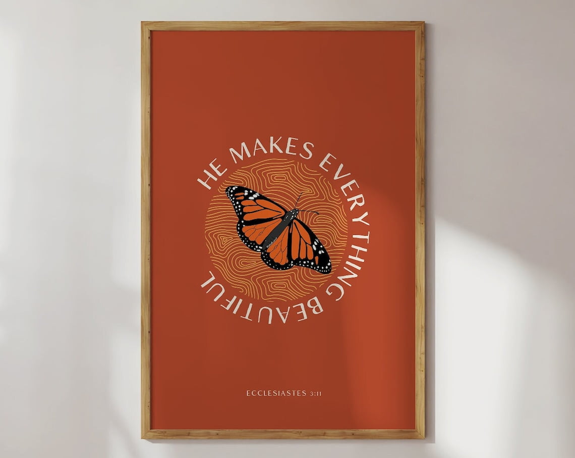 Ecclesiastes 3, He Makes Everything Beautiful, Christian Print, Fall ...