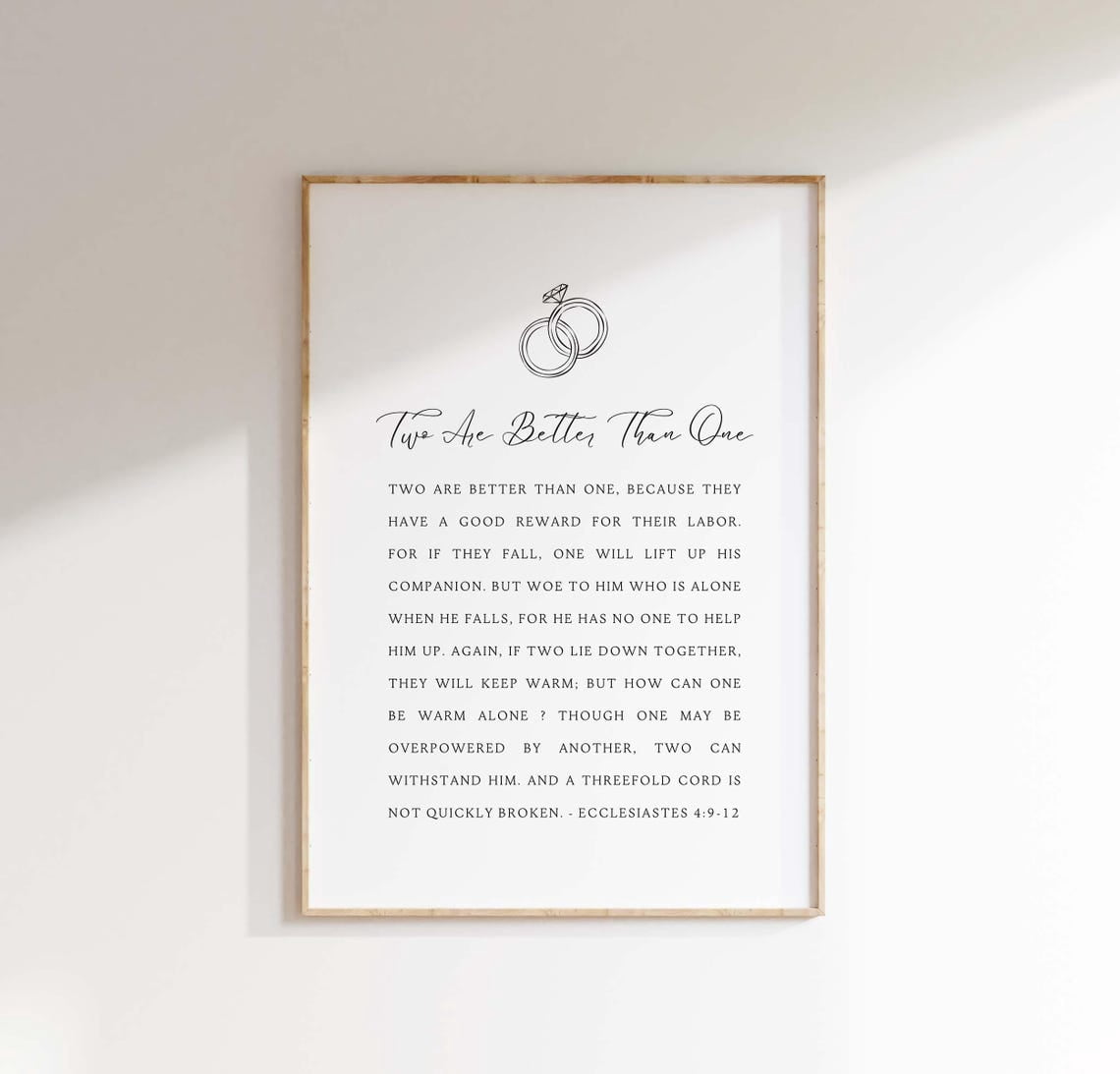 Ecclesiastes 4 9 12 Cord of Three Strands Wall Art, Unframed Paper ...