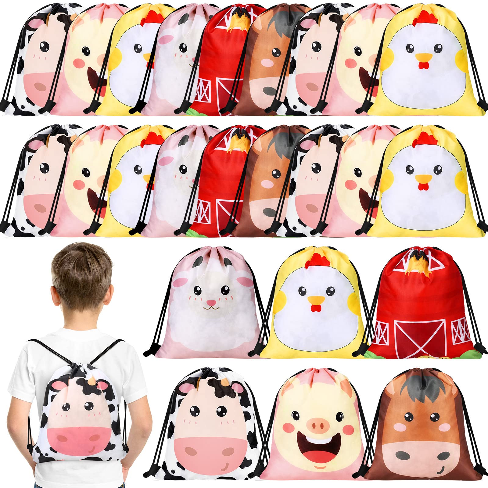 Eccliy 36 Pcs Farm Animal Party AIS1 Favor Gift Bags Farm Birthday ...