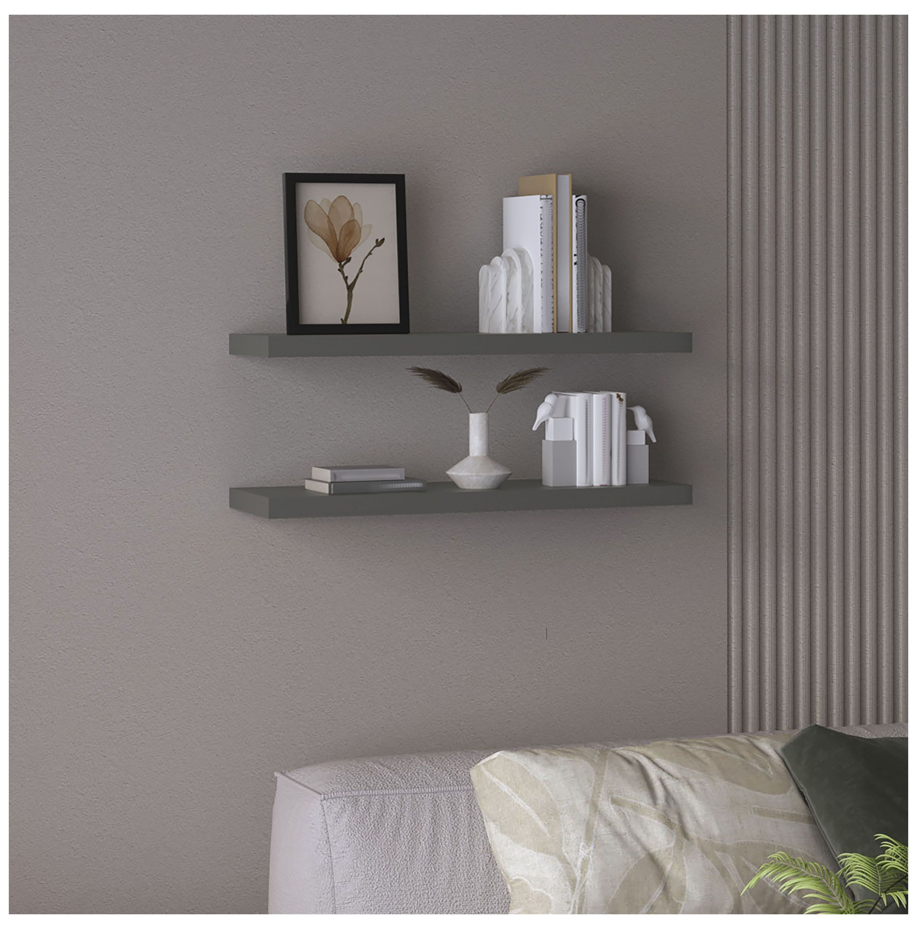 Ecco 31.5" Wide Floating Shelves Set of 2, Shelves for Wall Decor for ...