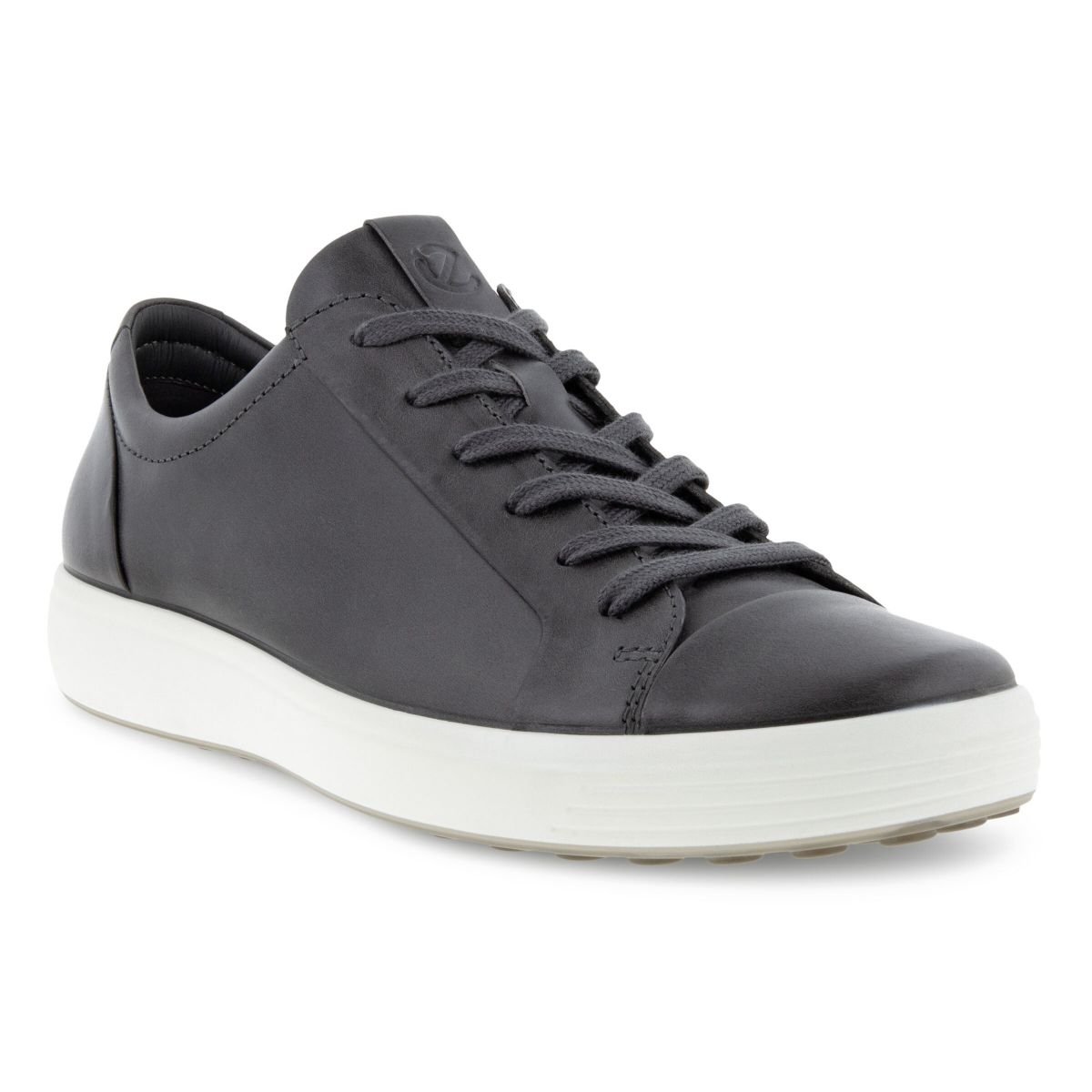 Ecco Men s Soft 7 Classic Leather Sneaker In Titanium Walmart