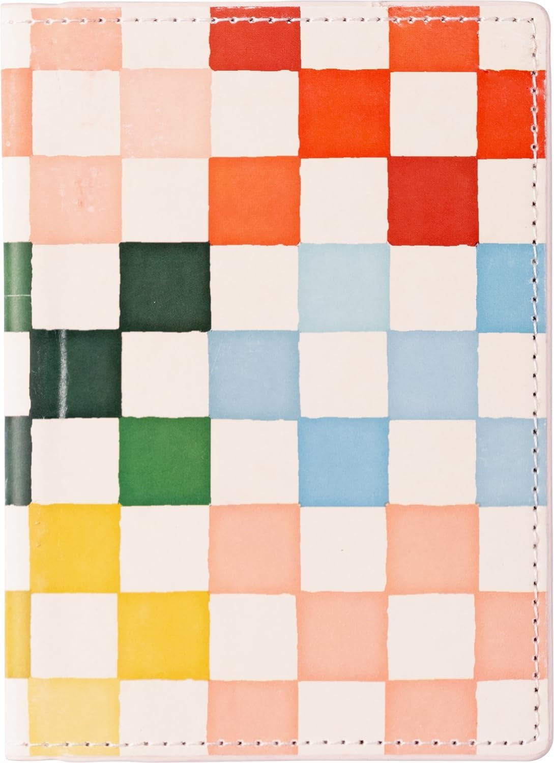 Eccolo Passport Cover Case - Faux Leather, Checkered Design, 5.5x4 ...