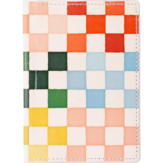 Eccolo Passport Cover Case - Faux Leather, Checkered Design, 5.5x4 ...