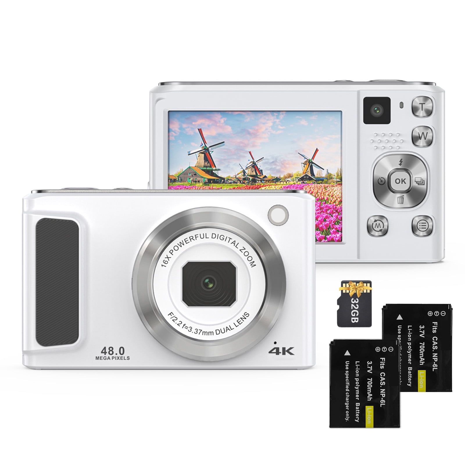 Eccomum 4K Digital Camera with Autofocus Front and Rear Cameras with ...
