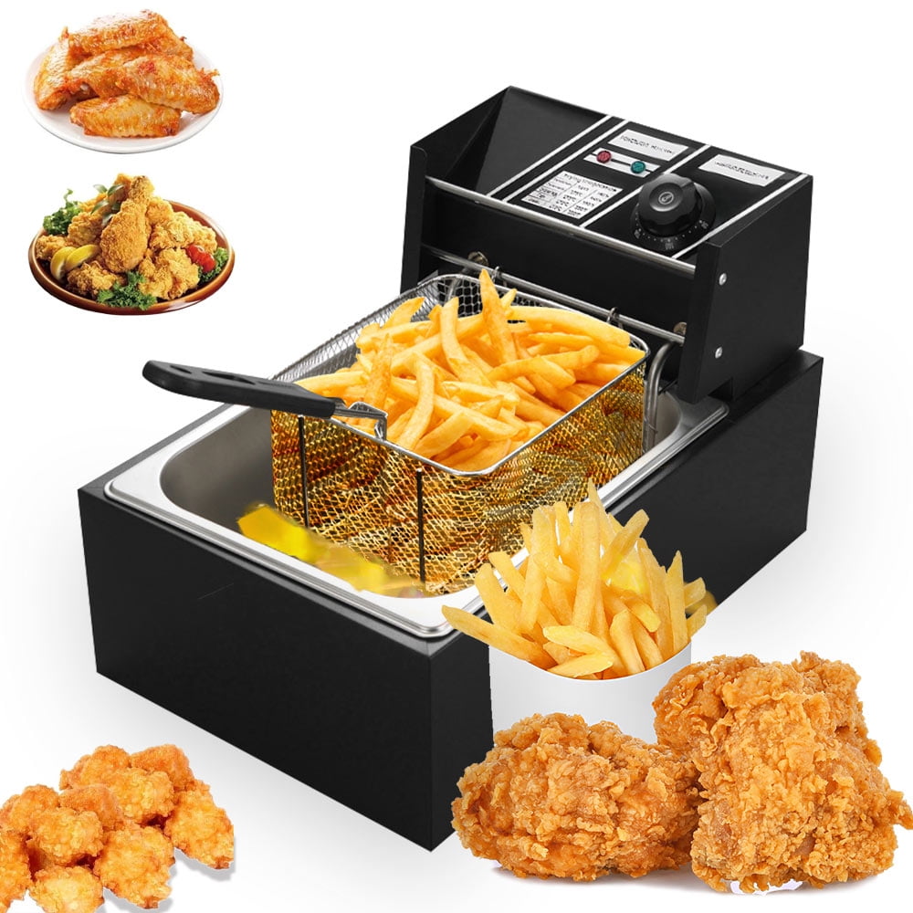 Eccomum 6.4 QT Deep Fryer with Basket, Stainless Steel, 1.7KW ...