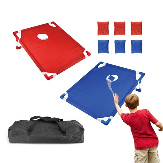 Eccomum Portable Cornhole Set with 2 Collapsible Cornhole Game Boards ...
