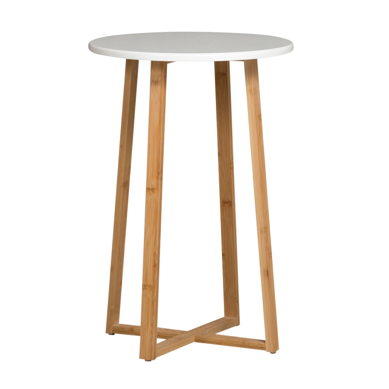 Eccostyle Solid Bamboo Frame Round Plant Table - White - Walmart.com