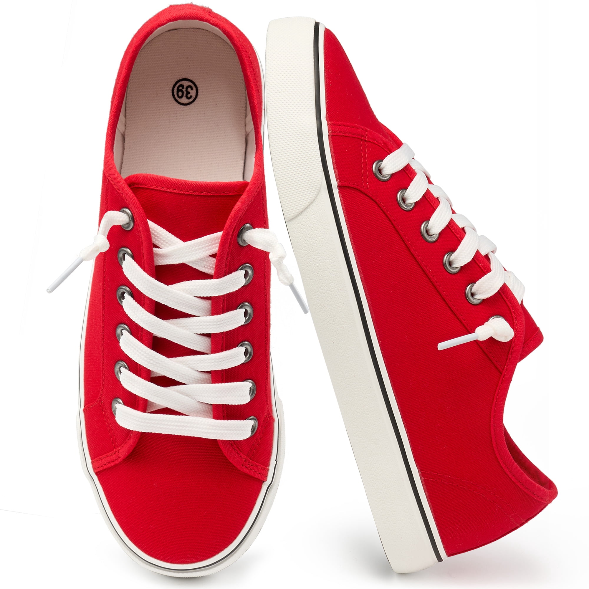 Ecetana Canvas Shoes for Women Slip on Casual Low Top Sneakers Womens ...