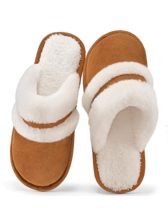 Litfun Women's Memory Foam Slippers, Warm Comfy Indoor/Outdoor House Shoes, Anti-Skid EVA ...