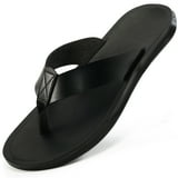 Ecetana Flip Flops for Men Beach Thong Sandals Casual Comfort Leather ...