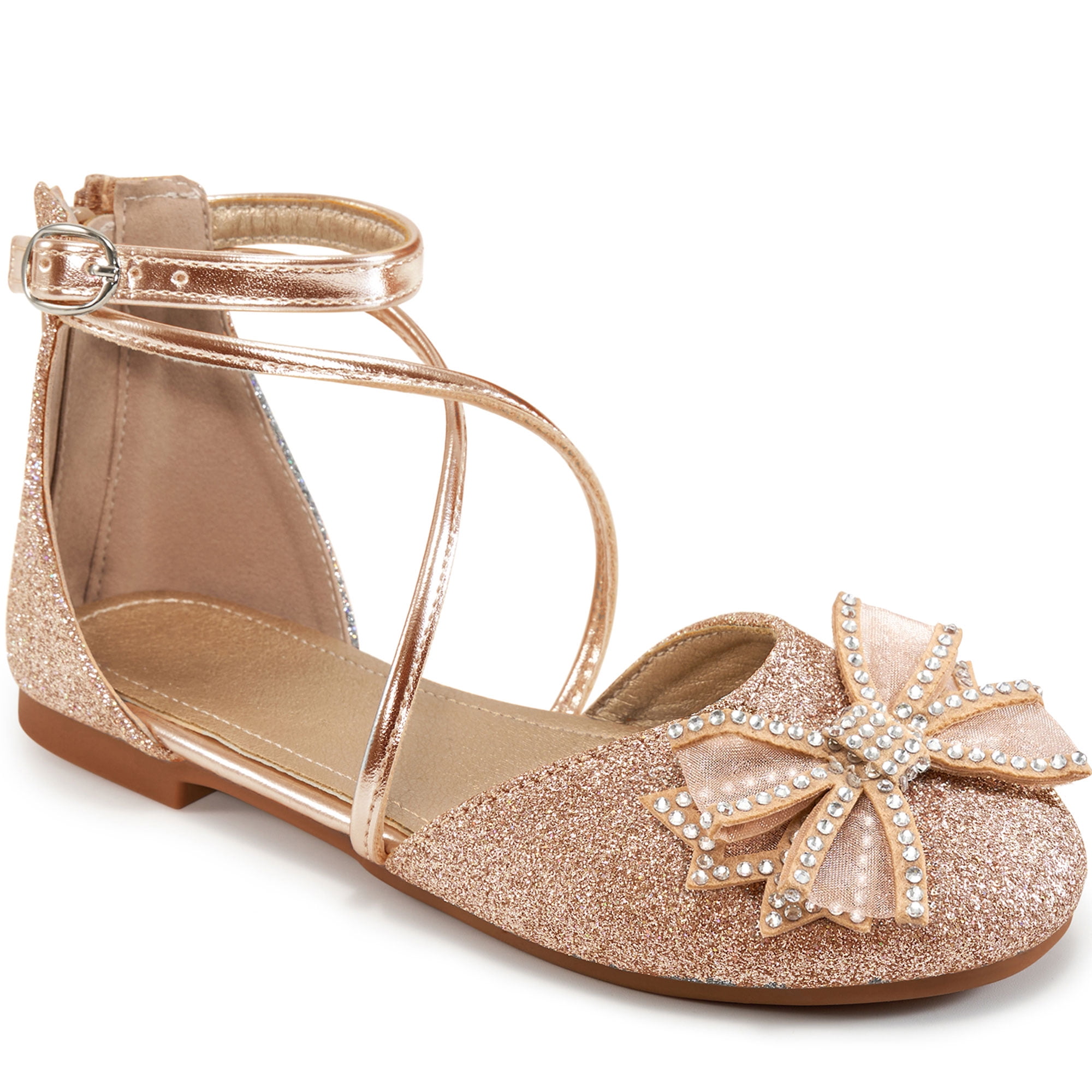 Ecetana Girls Dress Shoes Ballerina Flats for Wedding Party Bow Comfort ...