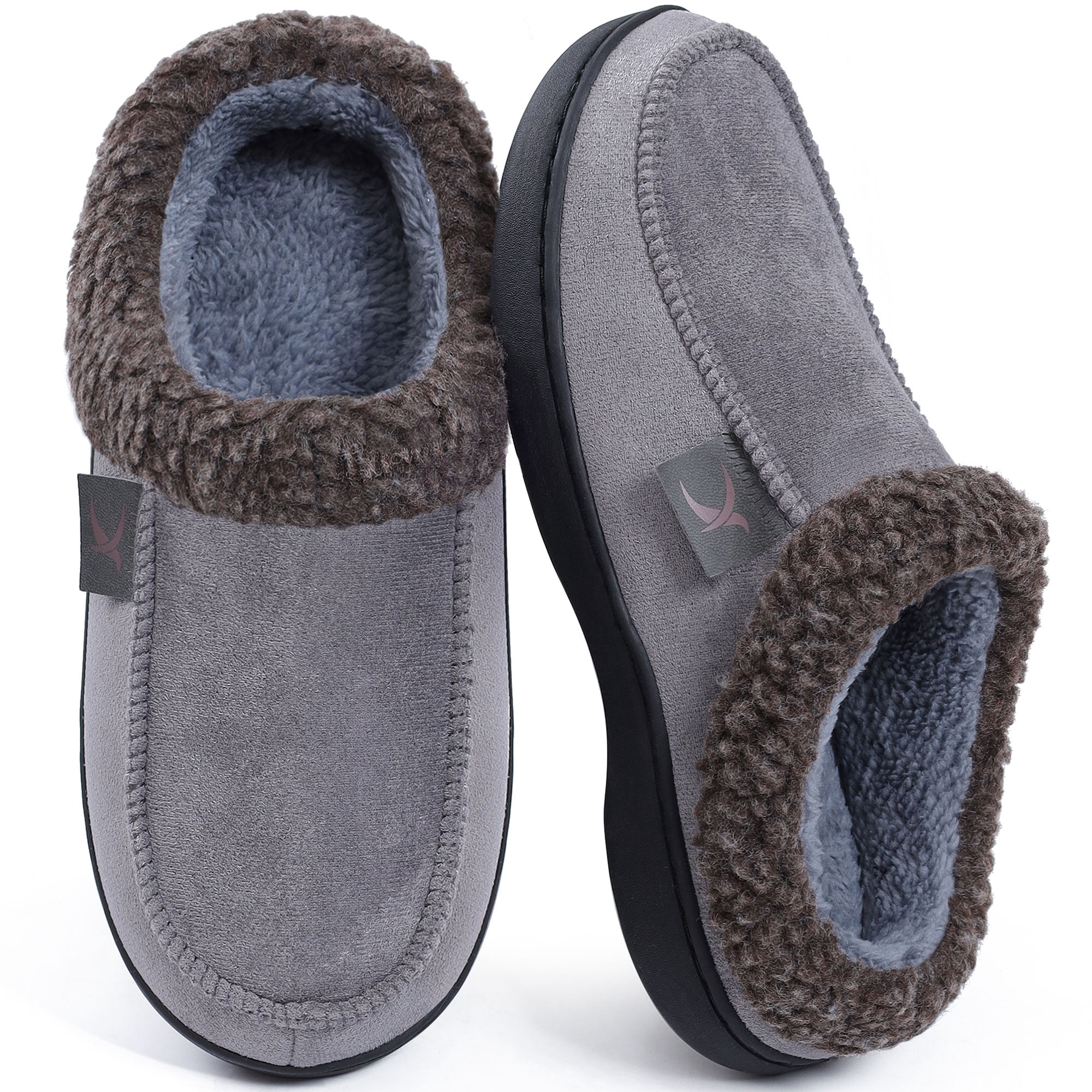 Ecetana House Slippers for Men Memory Foam Fuzzy Slippers Non Slip ...