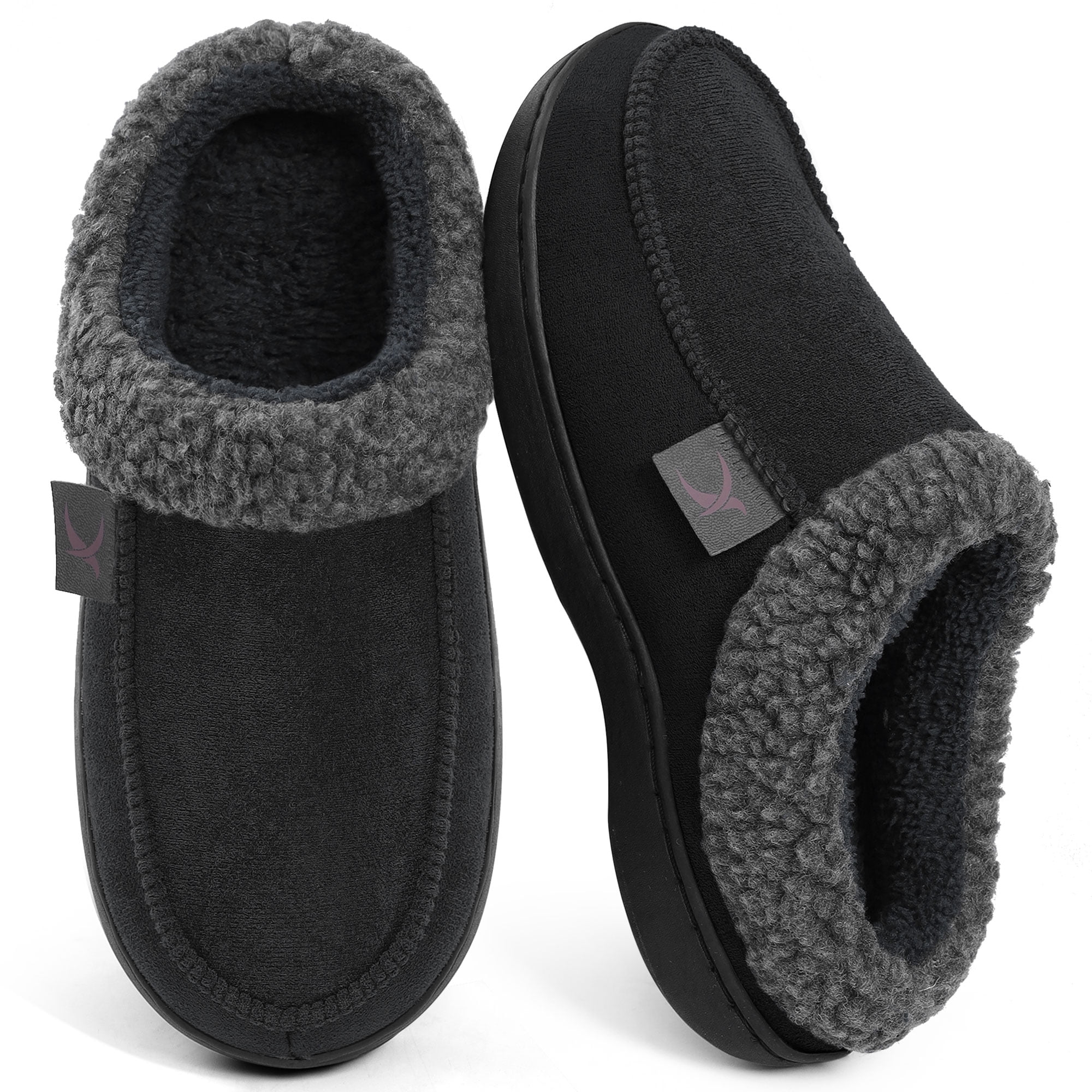 Ecetana House Slippers for Men Memory Foam Fuzzy Slippers Non Slip ...