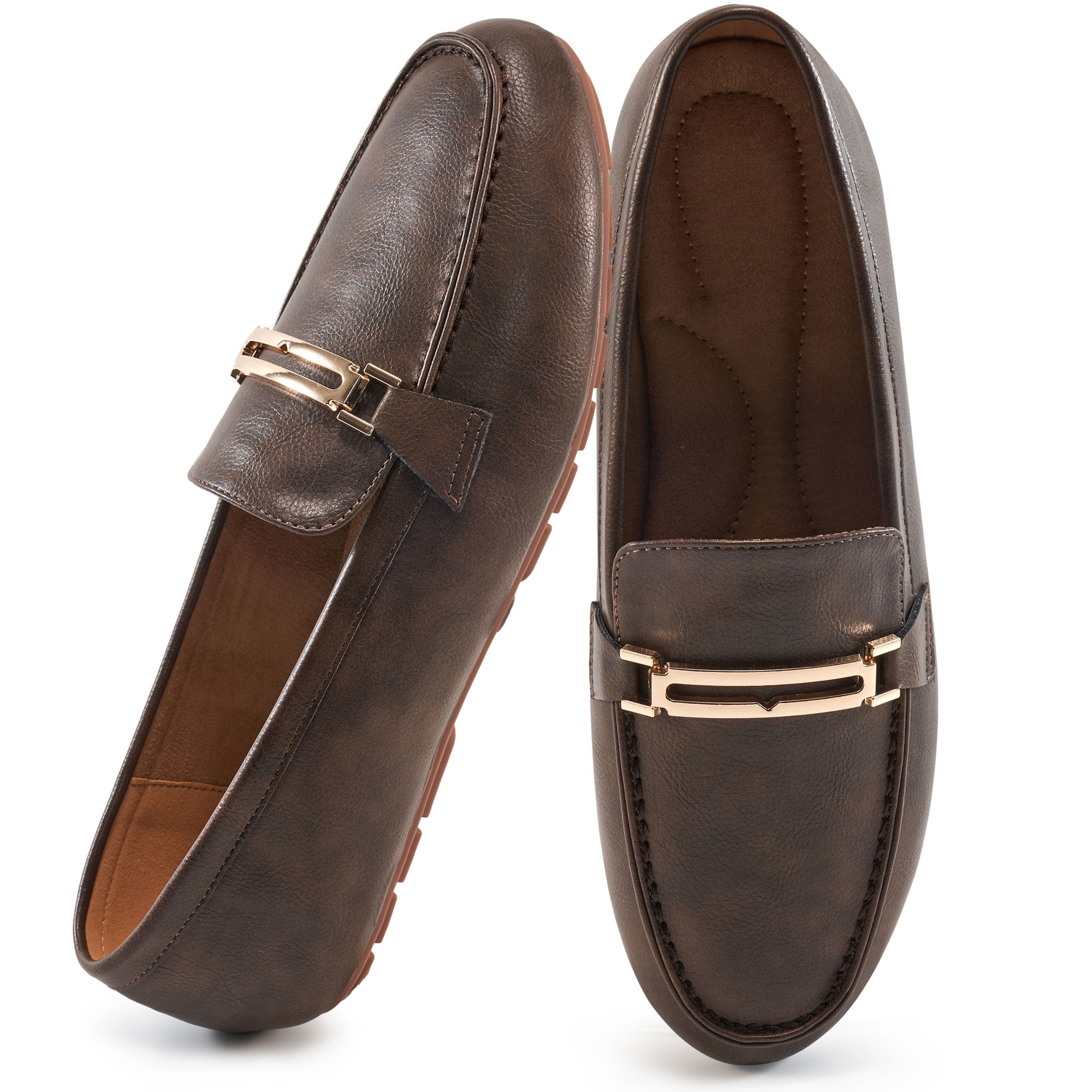 Ecetana Loafers for Women Business Casual Shoes Comfortable Penny ...