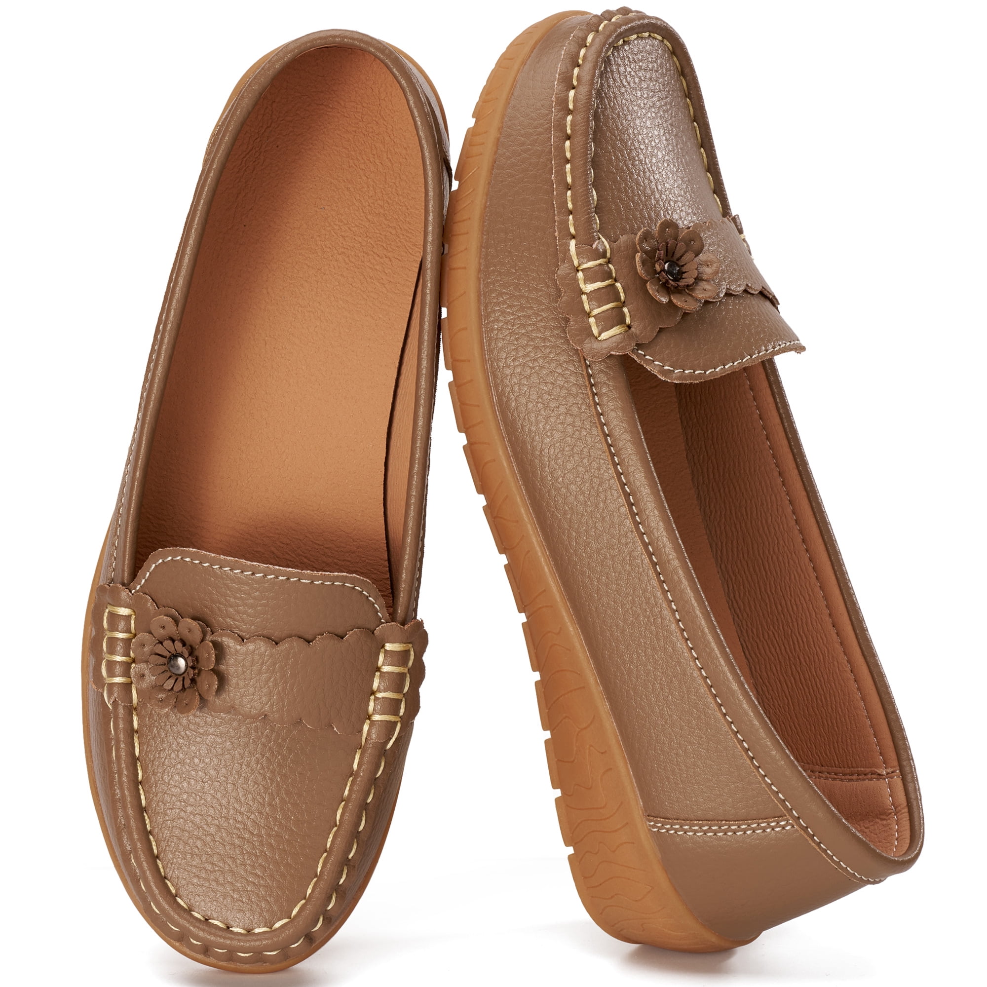 Ecetana Loafers for Women Causal Dressy Shoes Comfortable Walking Flats ...